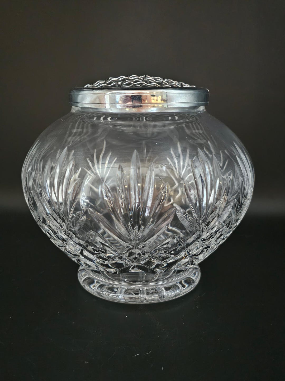 Large Crystal Glass Rose Bowl. 16.5cm Tall - Etsy