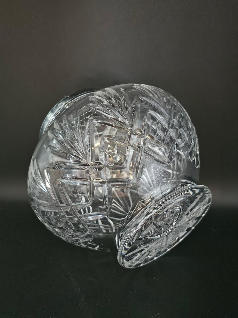 Large Crystal Glass Rose Bowl. 16.5cm Tall - Etsy