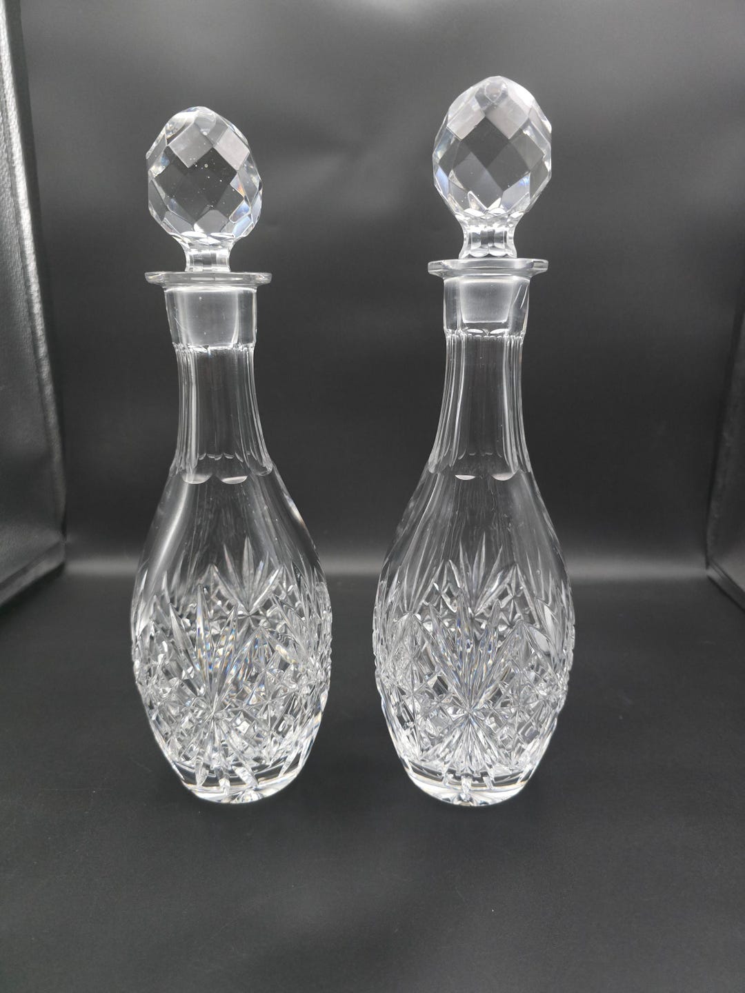 Beautiful Pair of Crystal Decanters - Etsy