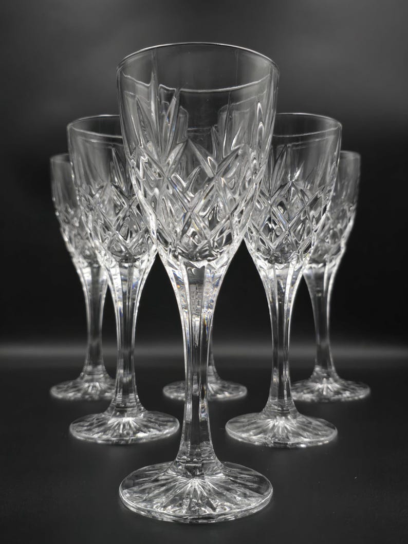 Royal Doulton Canterbury Crystal Wine Glasses, England, Set of 6. 225ml ...