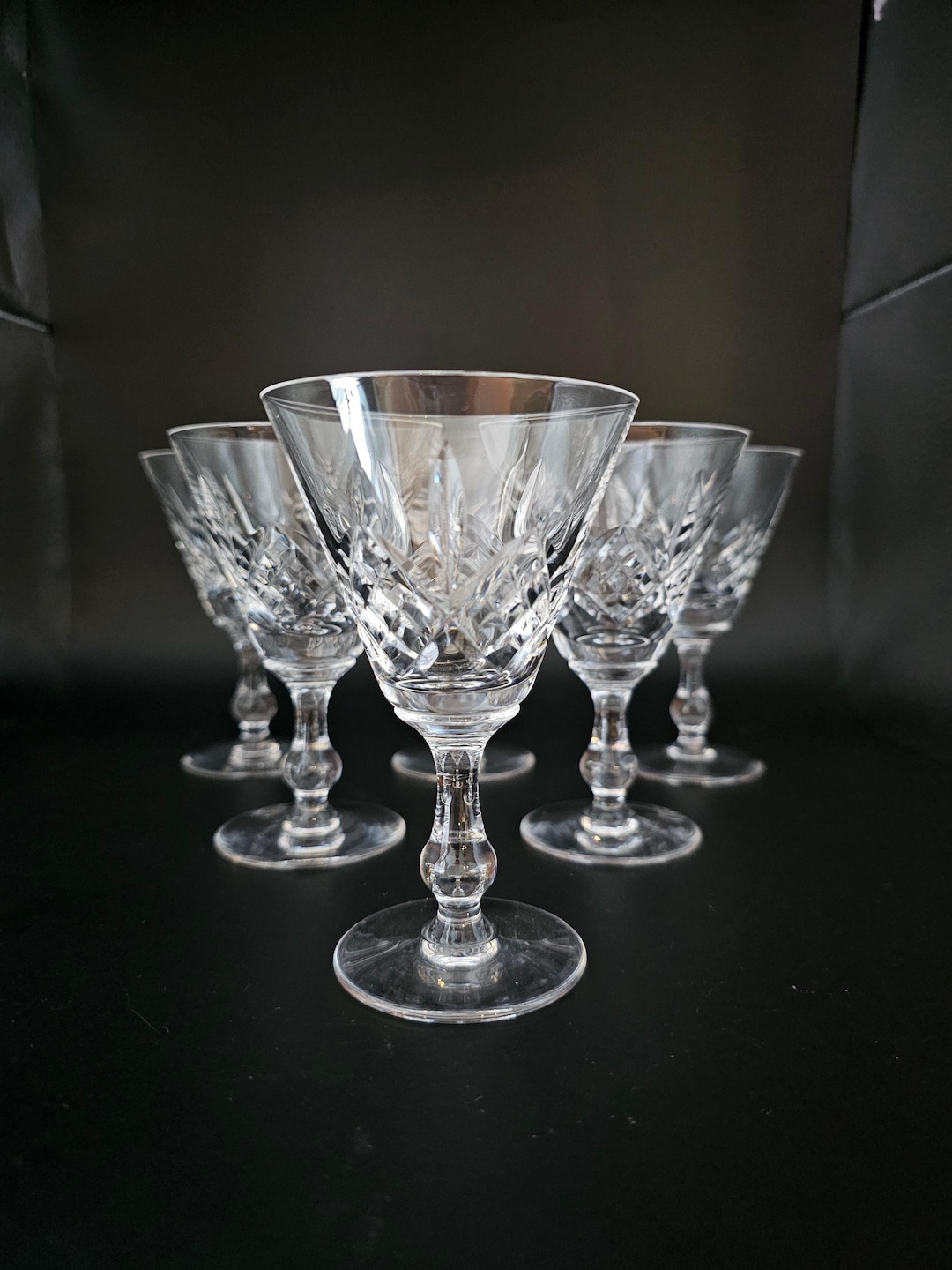 Set of 6 Vintage Stuart Crystal Glengarry Pattern Crystal Sherry ...