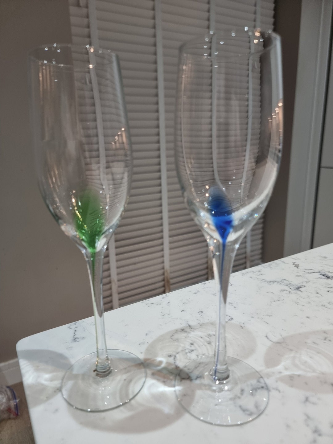 Nice Pair of Coloured Champagne Flutes - Etsy