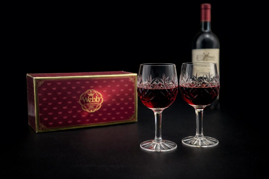 Vintage Webb Crystal Sherry Glasses (pair) – Grosvenor Cross & Flute ...