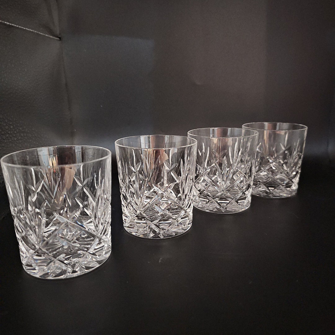 Set of 4 Small Vintage Edinburgh Scotland Crystal Whisky Tumblers ...