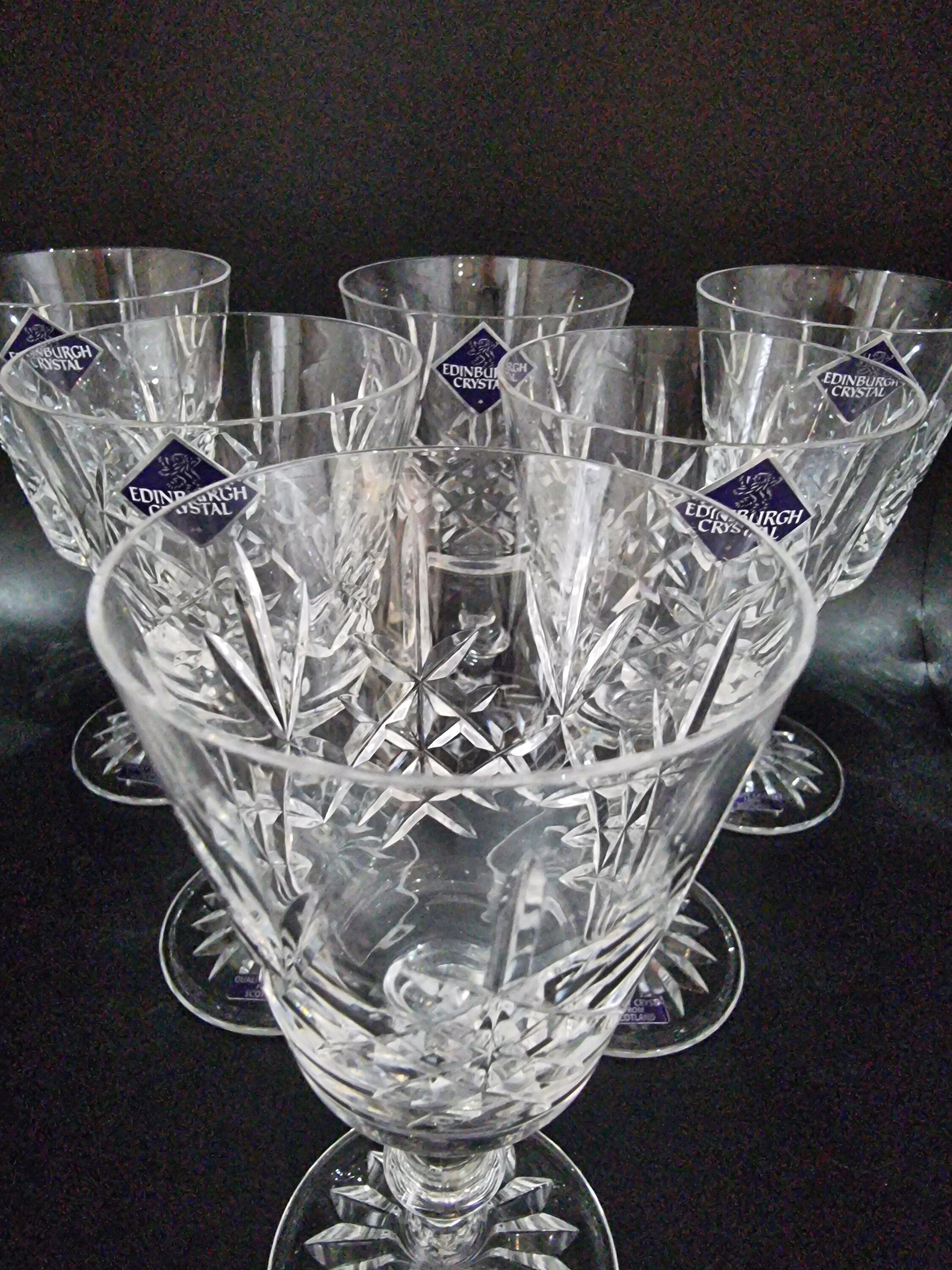 Edinburgh Crystal Lomond Pattern, Stunning Vintage Set of 6 Wine ...
