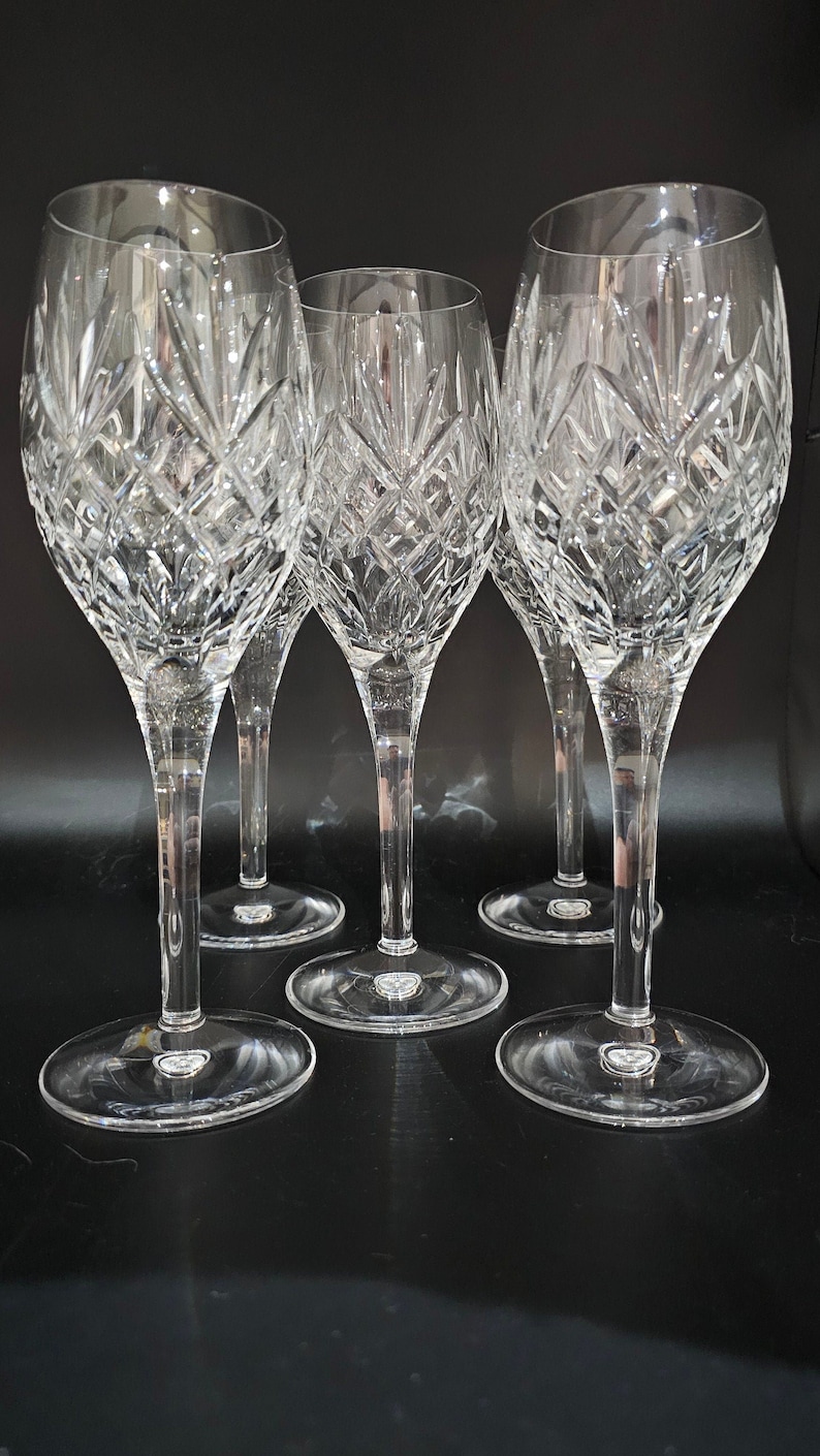 Diana Pattern Stuart Crystal Set of 5 Crystal Wine Glasses. - Etsy