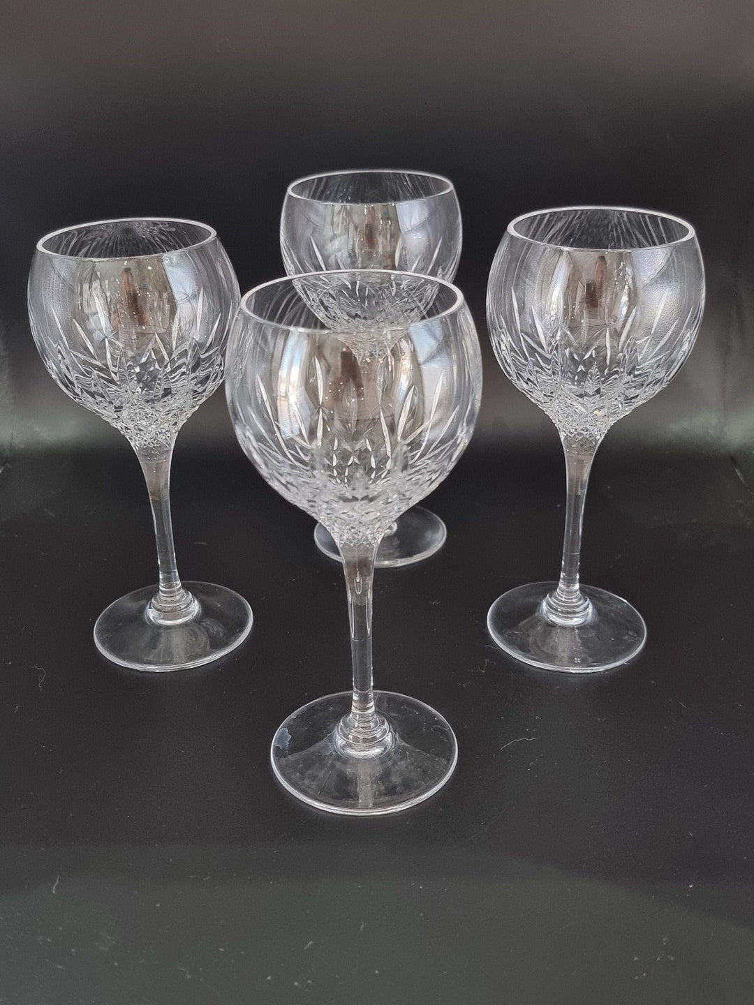 Set of 4 Small Crystal Wine Glasses - Etsy