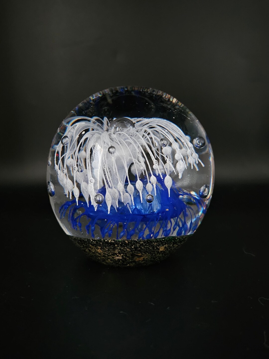 Large Glass Blue & White Paperweight. 1.3kg - Etsy