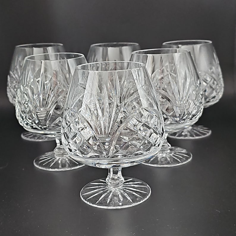 Set of 6 Large Crystal Brandy Glasses. 13oz - Etsy