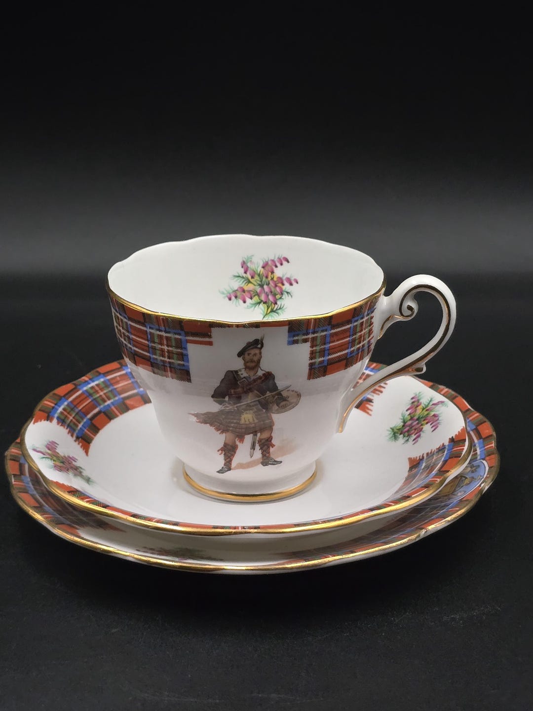 Clan Stewart Teacup Trio: Royal Standard 'bonnie Scotland' Bone China ...