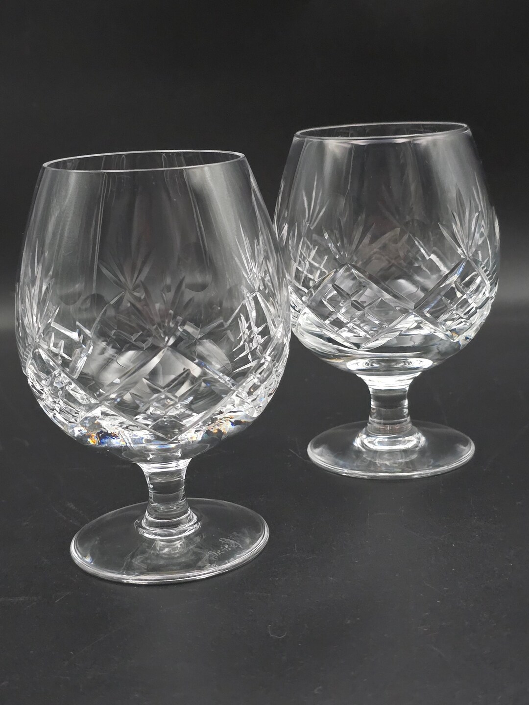 Pair of Large Royal Brierley Elizabeth Pattern Brandy Glasses 12oz ...