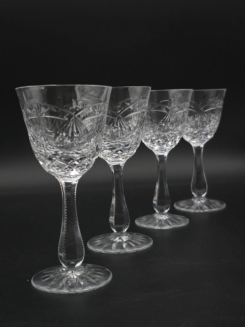 Thomas Webb Crystal Sherry Glasses – Set of 4, ‘jewel’ Pattern - Etsy
