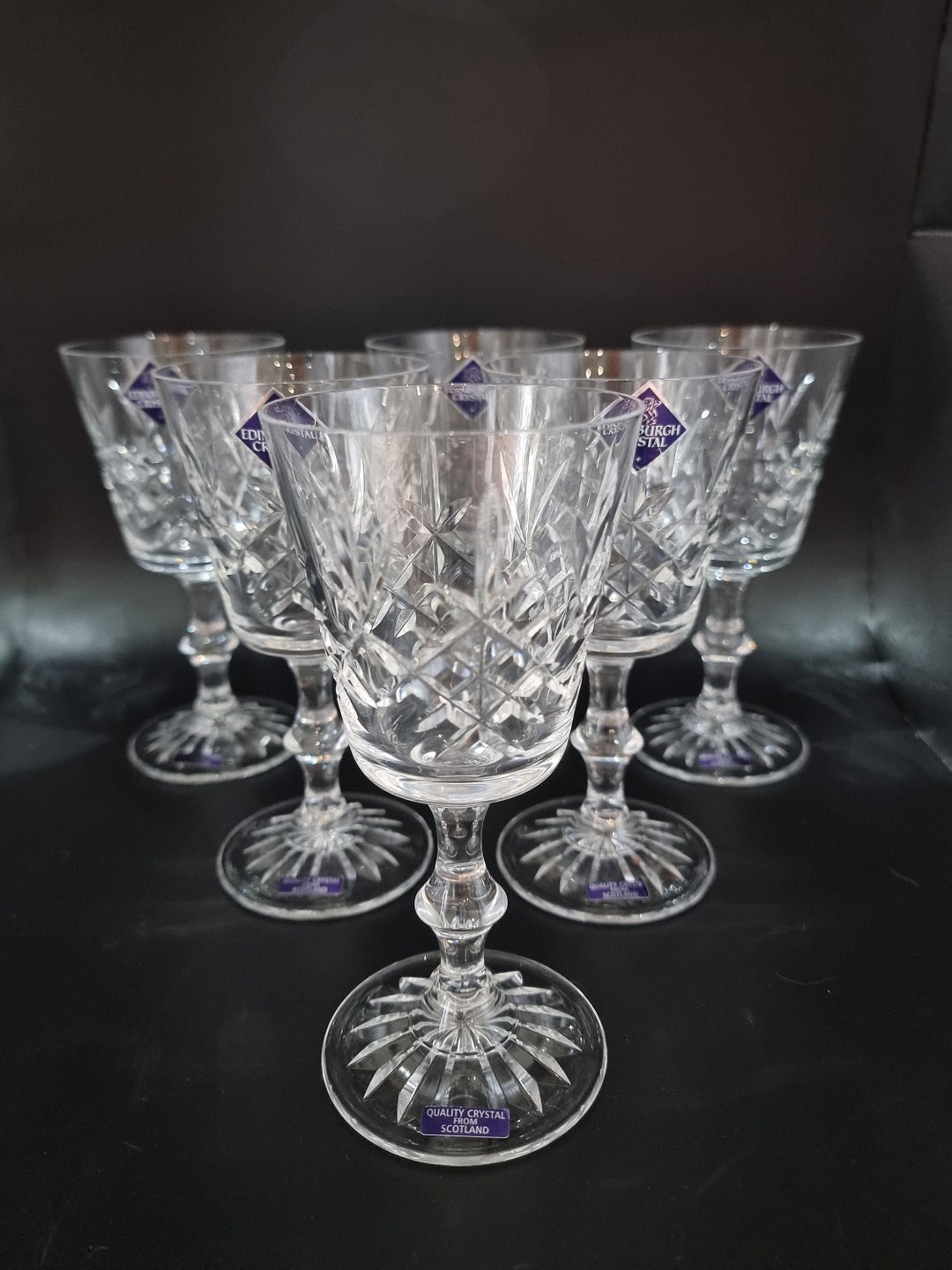 Edinburgh Crystal Lomond Pattern, Stunning Vintage Set of 6 Wine ...