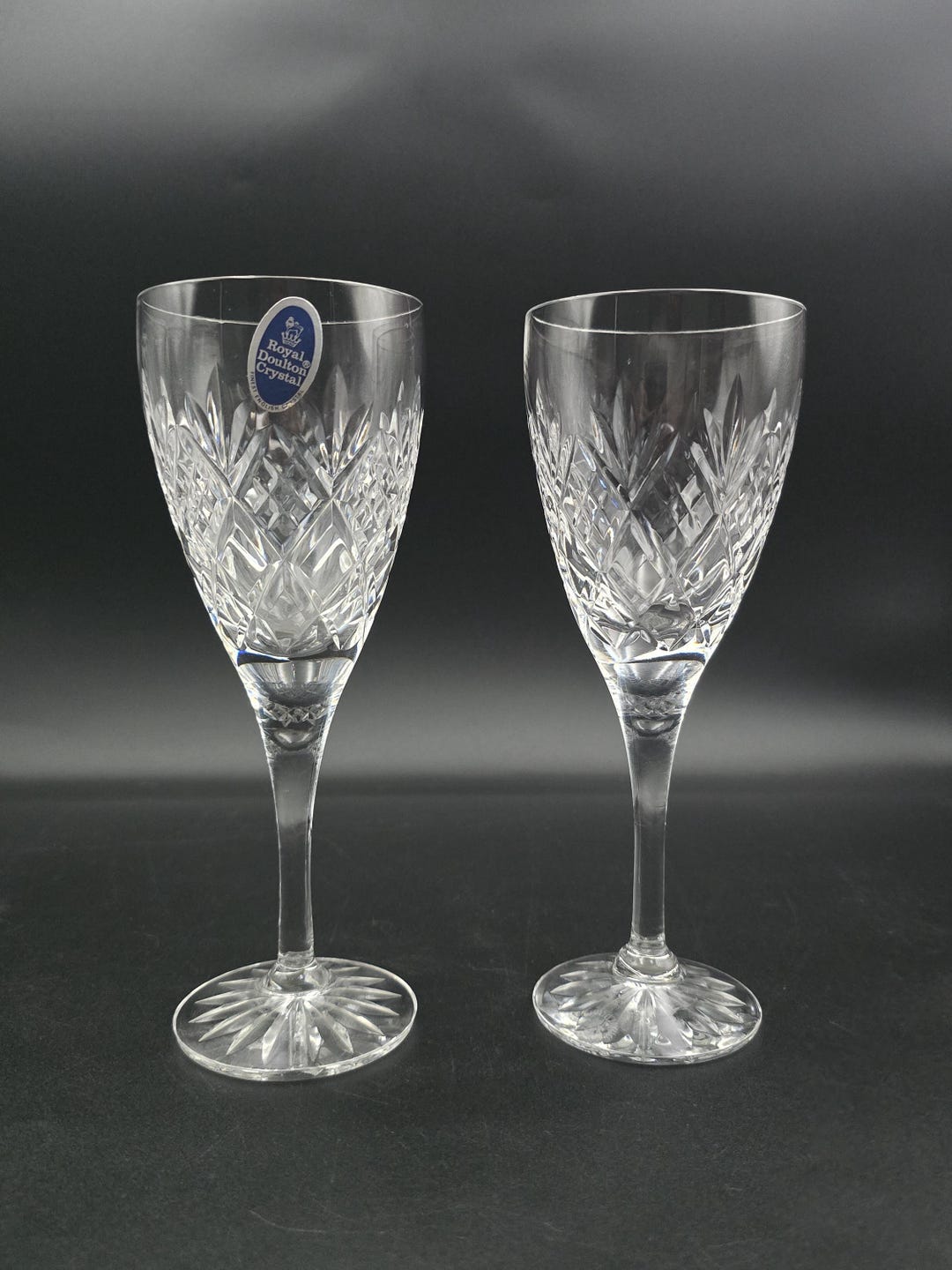 Royal Doulton Crystal Elizabeth Wine Glasses – Pair, 200ml, England ...