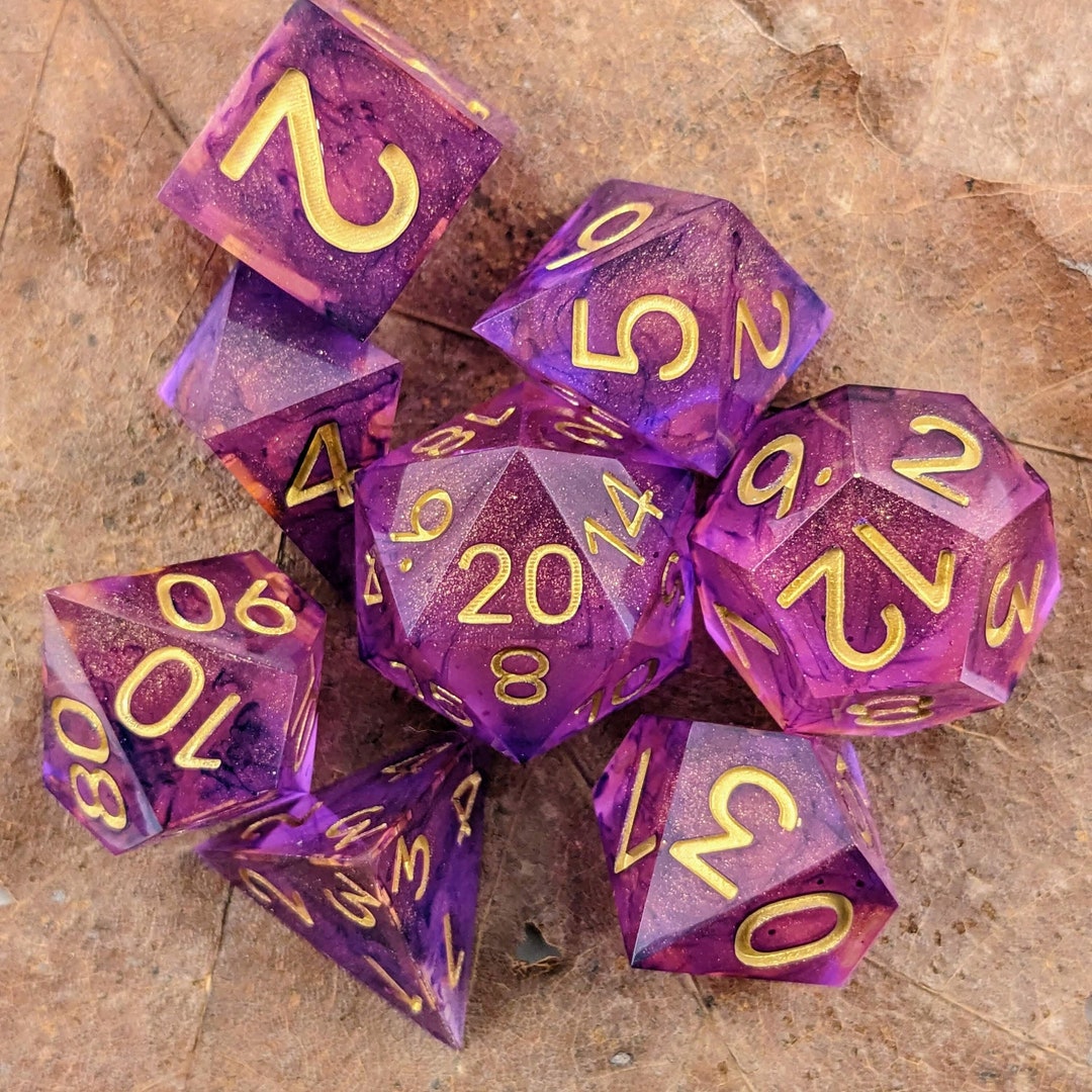 Dreams of Violet Handmade Resin Sharp Dice Set 8 Piece - Etsy