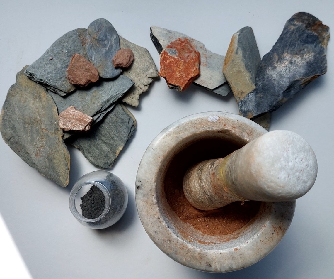 Mini Palette. Watercolor Set of 4 Colors. Eco Paints. Rock - Etsy