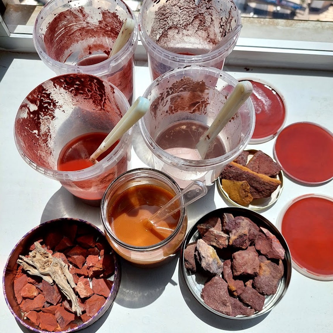 Natural Earth Pigment 60gm Red Pigment for Making Handmade Watercolor ...