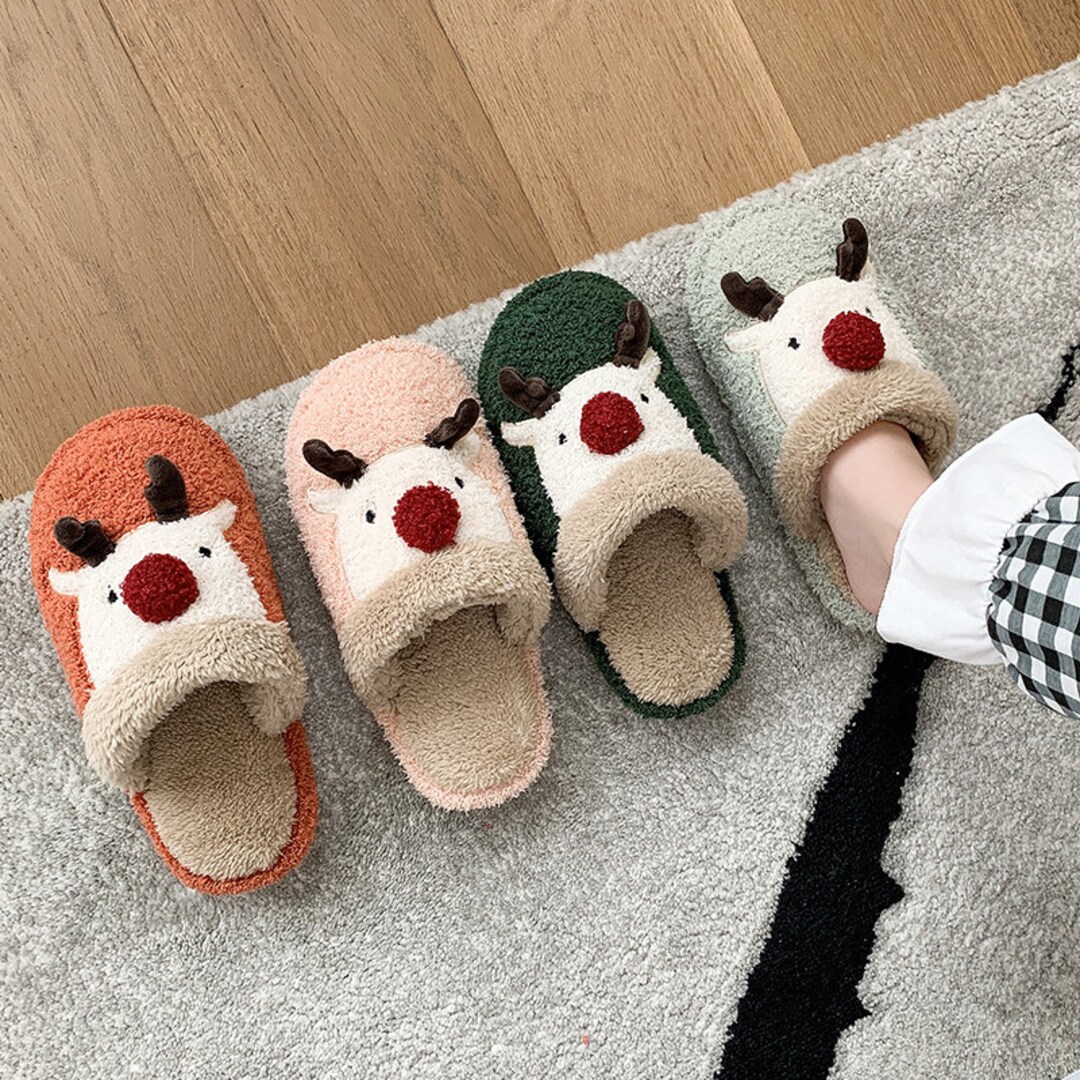 Frolicking Feet Await Luxurious Fabric Deer Slippers in Bold - Etsy