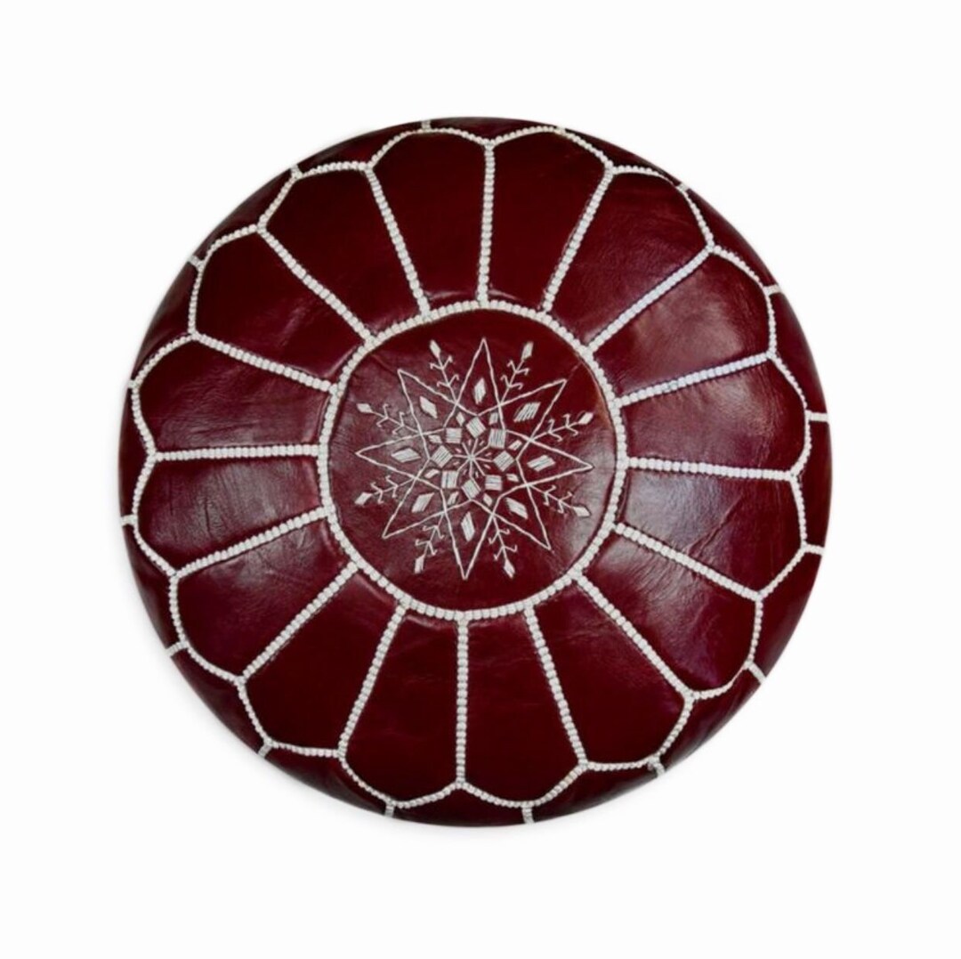 Moroccan Leather Pouf Ottoman Pouf Moroccan Leather Pouf Etsy