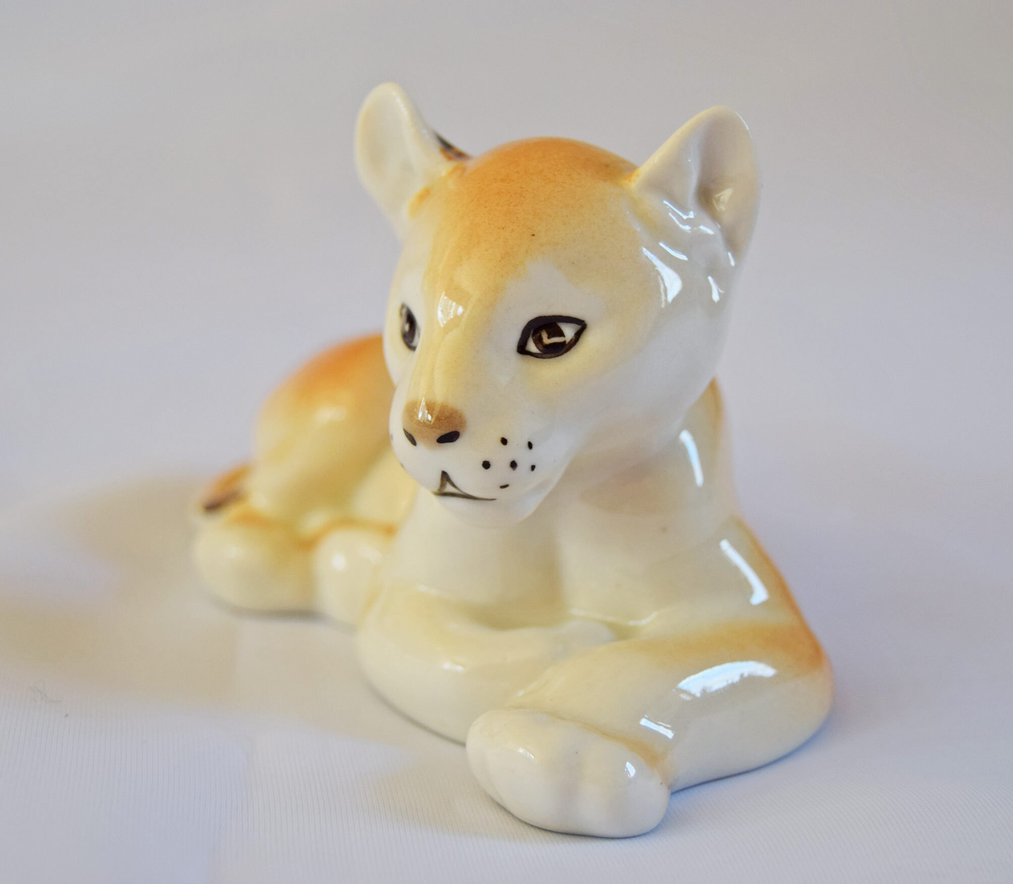 Lomonosov Porcelain Lion Cub Ornament Figurine - Etsy
