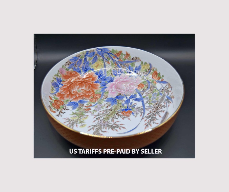 Japanese Shibata Toki Porcelain Floral Peony Bowl Vintage 1970s - Etsy