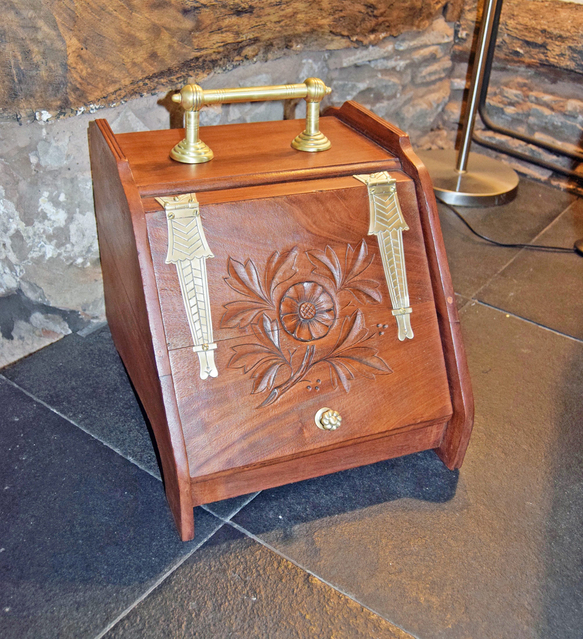 Antique Quality Carved Victorian Perdonium, Coal Scuttle, Box or ...