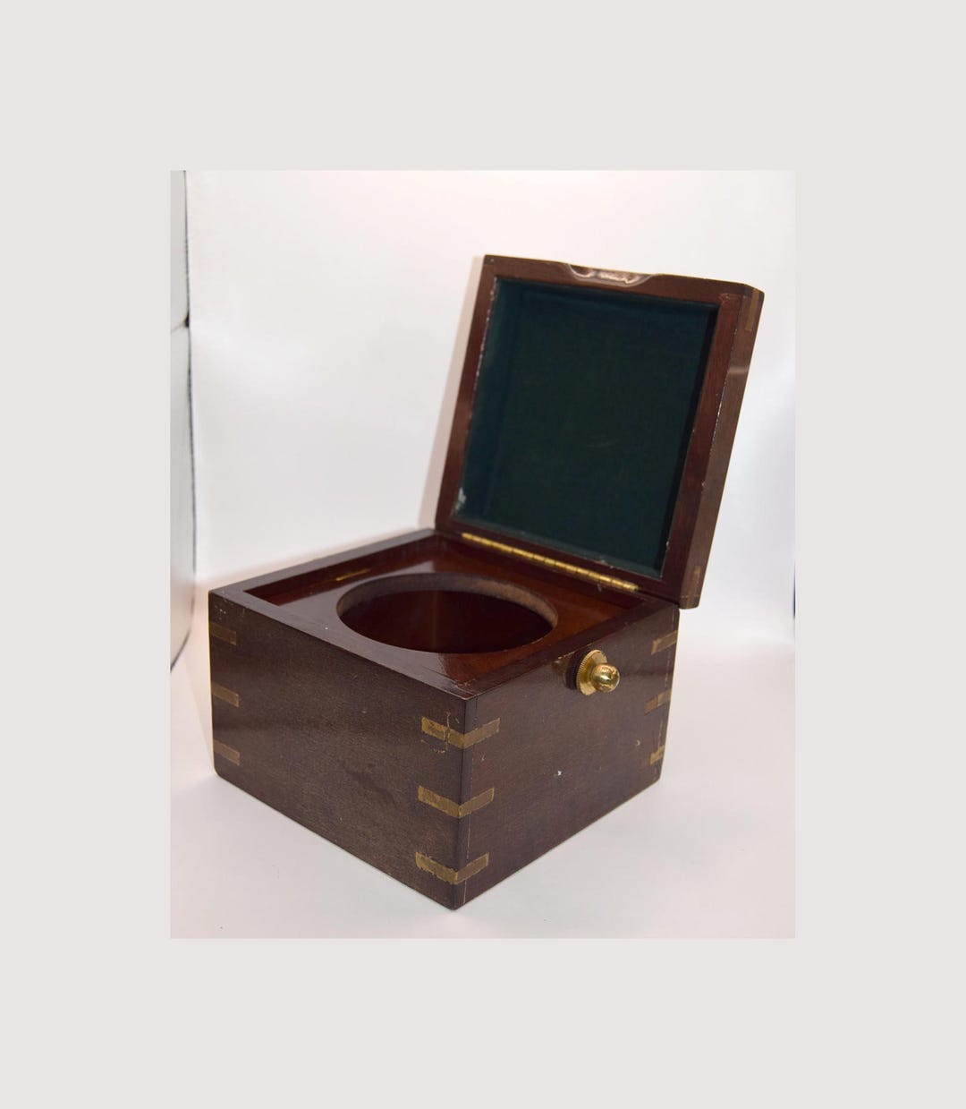 Vintage Mahogany Marine Chronometer Box With Hinged Lid & Clock Parts ...