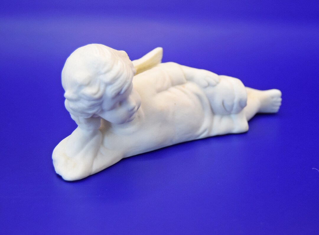 Antique Parian Reclining Angel Figurine - Etsy