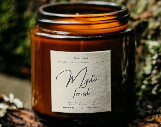 Script Font Candle Label Templates, Handwriting Font Candles Labels ...