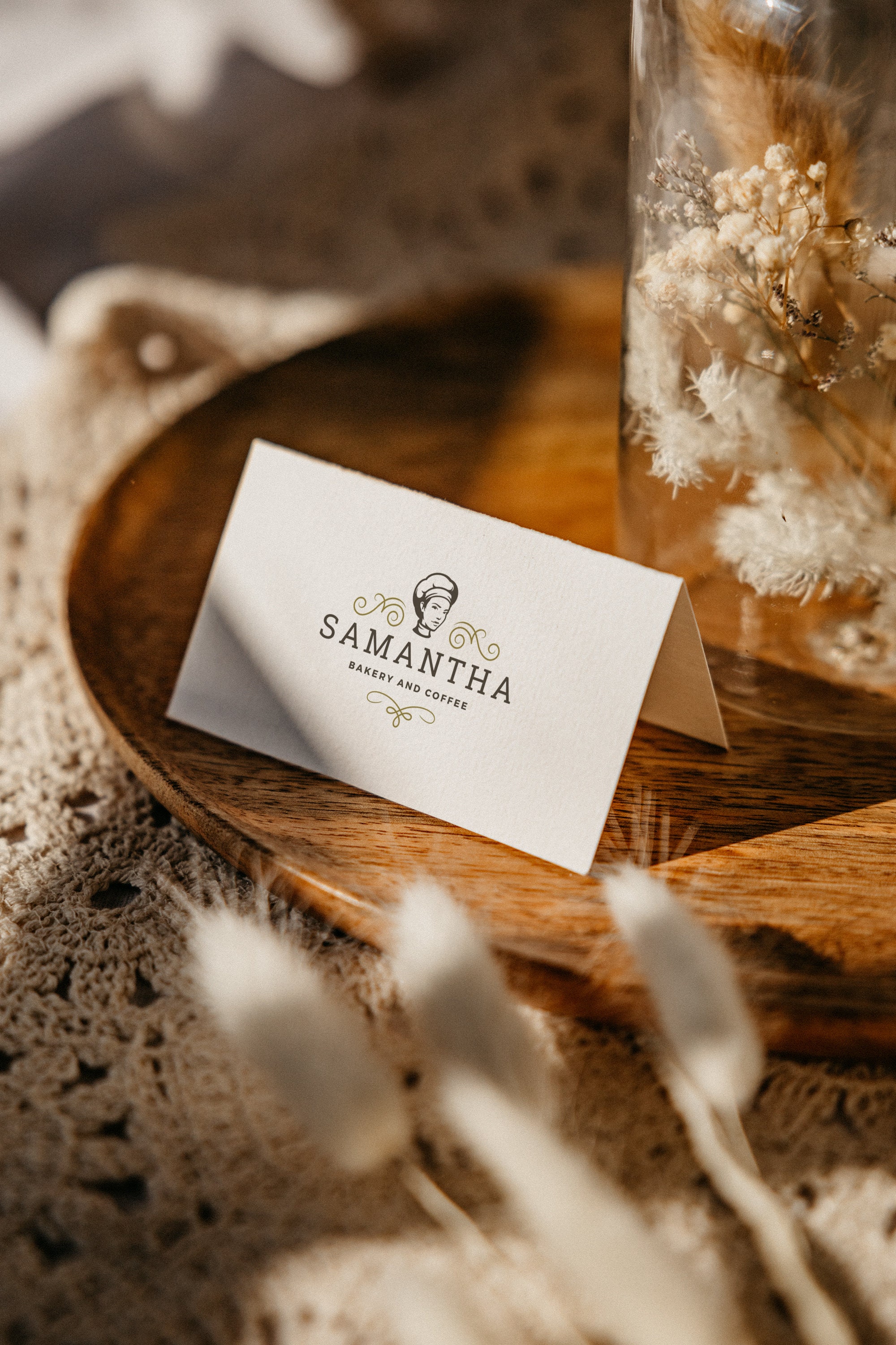 Boho Name Tag MOCKUP, 3.5x2 Size in PSD, Business Card Mockup, Boho ...