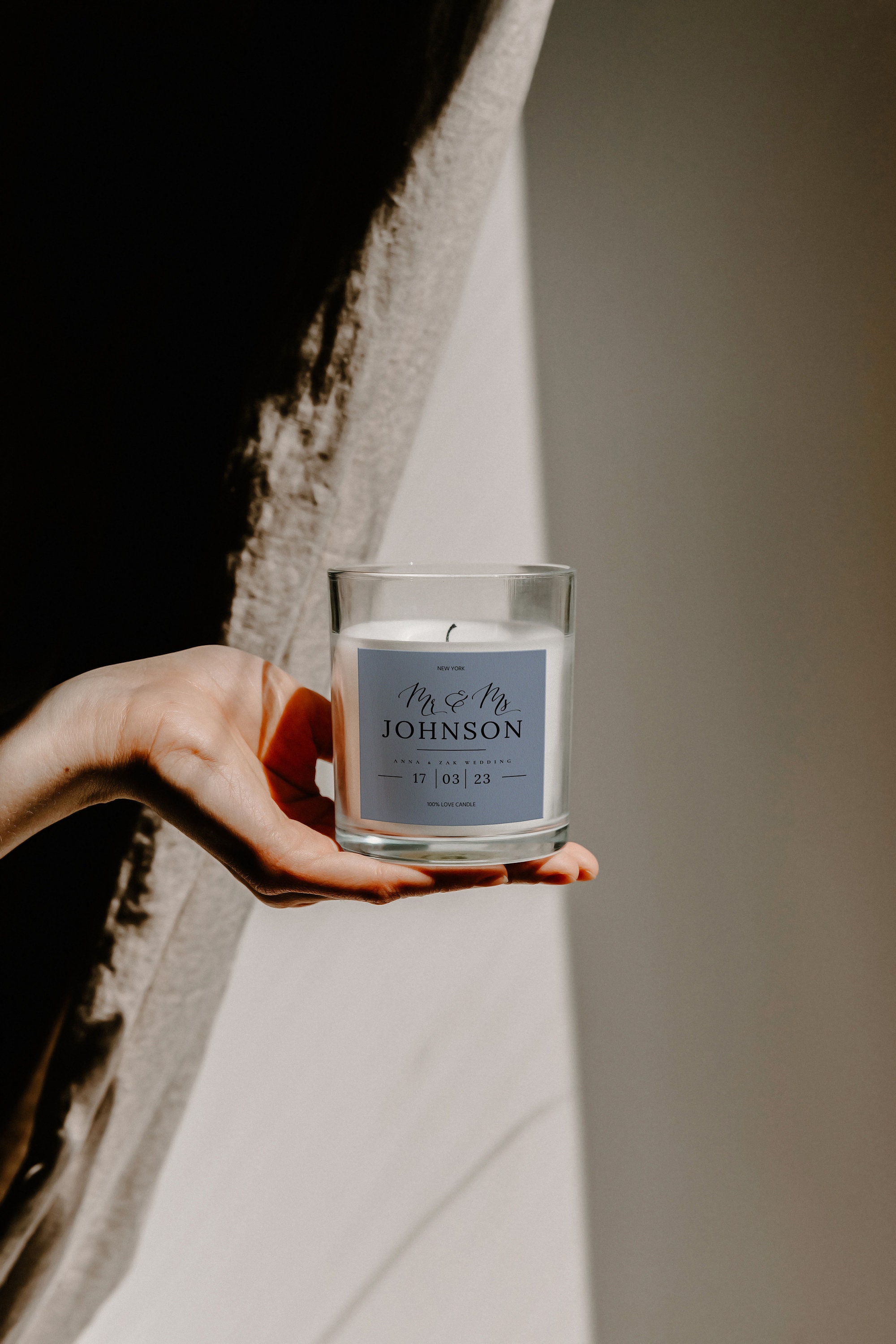 Dusty Blue Candle Label Template 3 Pre Colors 3x3 in Printable Powder ...