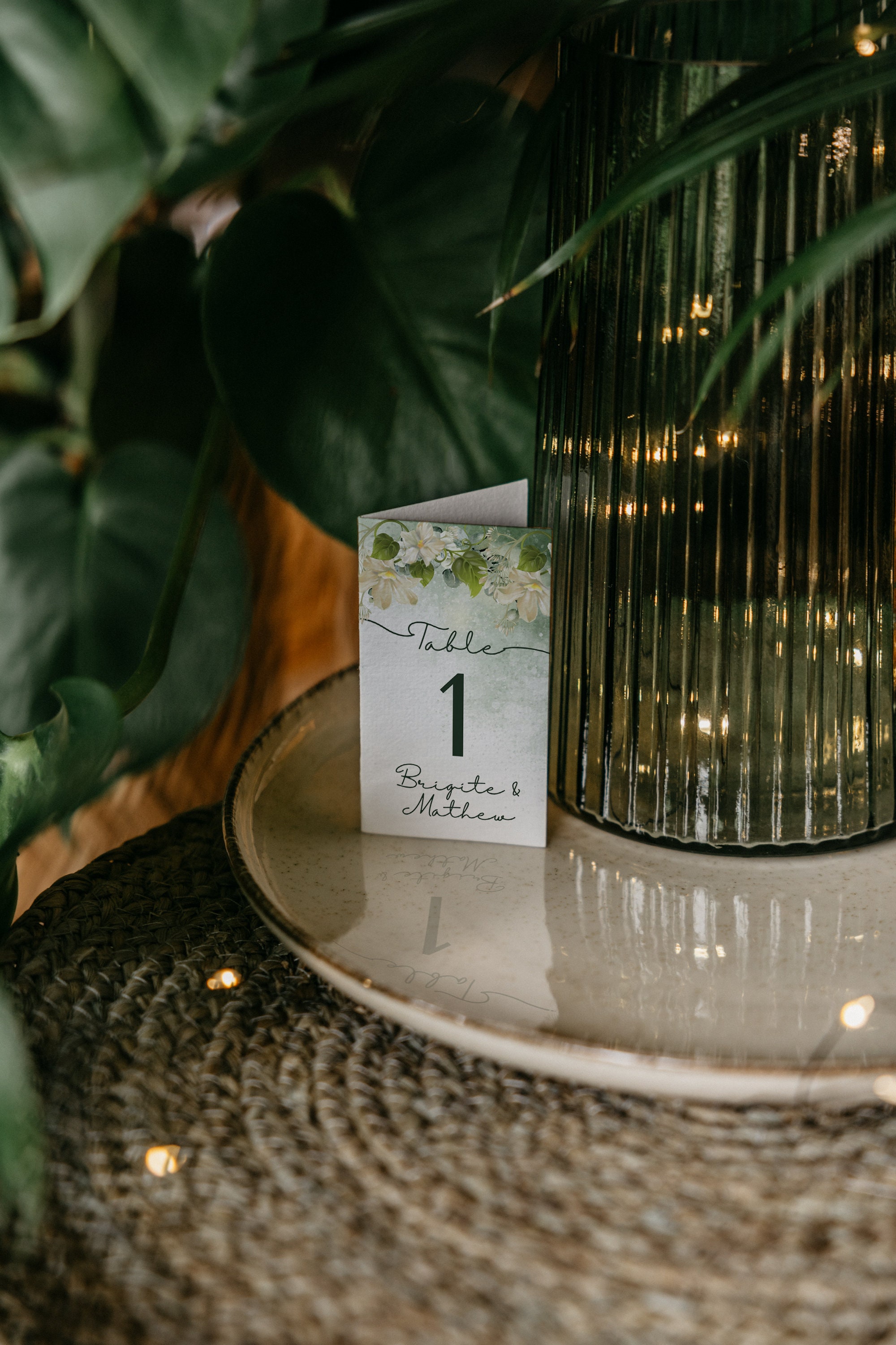 Greenery Vertical Wedding Table Card Mockup, Boho Vertical Place Card ...