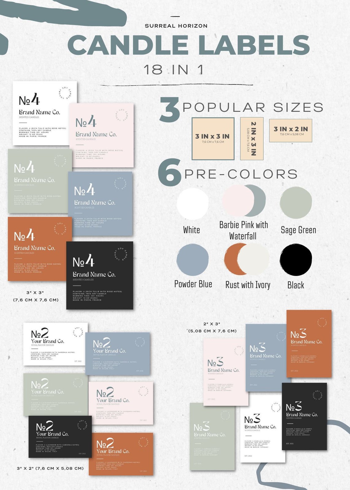 Instant Download Editable Candle Label Template Modern Candle - Etsy