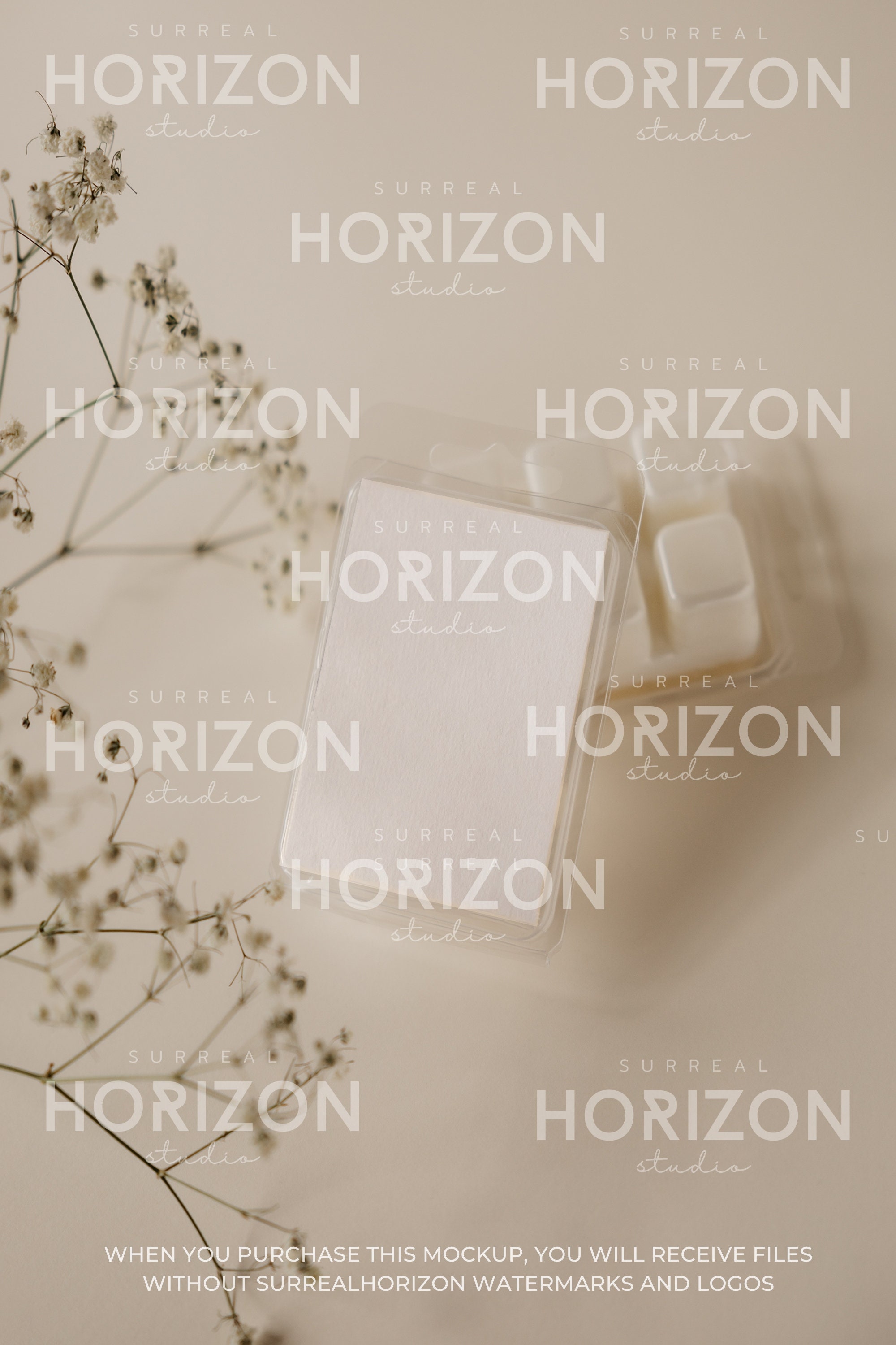 Simple Wax Clamshell Label Mockup, 2x3 in Minimalistic Wax Melt Mock Up ...