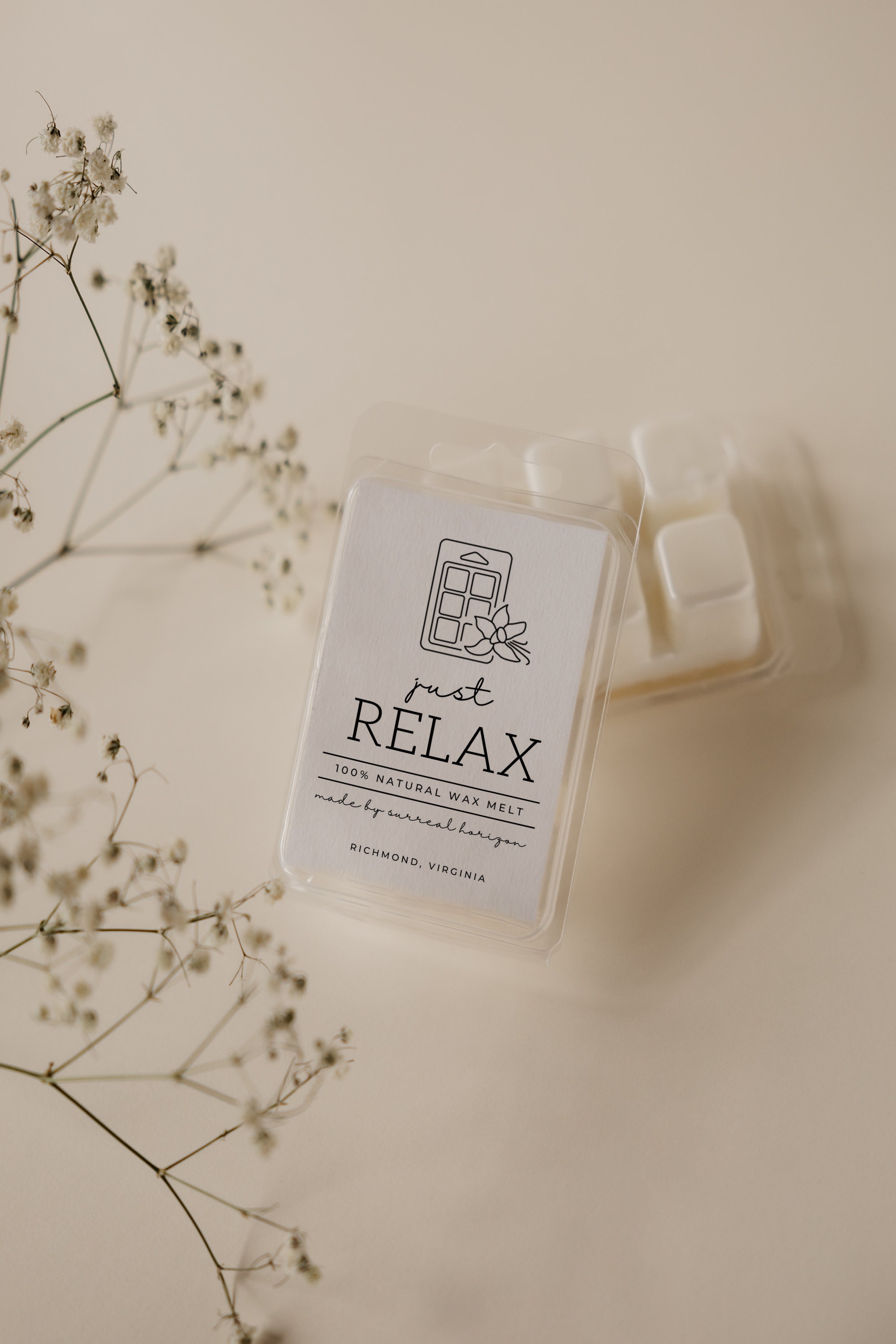 Simple Wax Clamshell Label Mockup, 2x3 in Minimalistic Wax Melt Mock Up ...