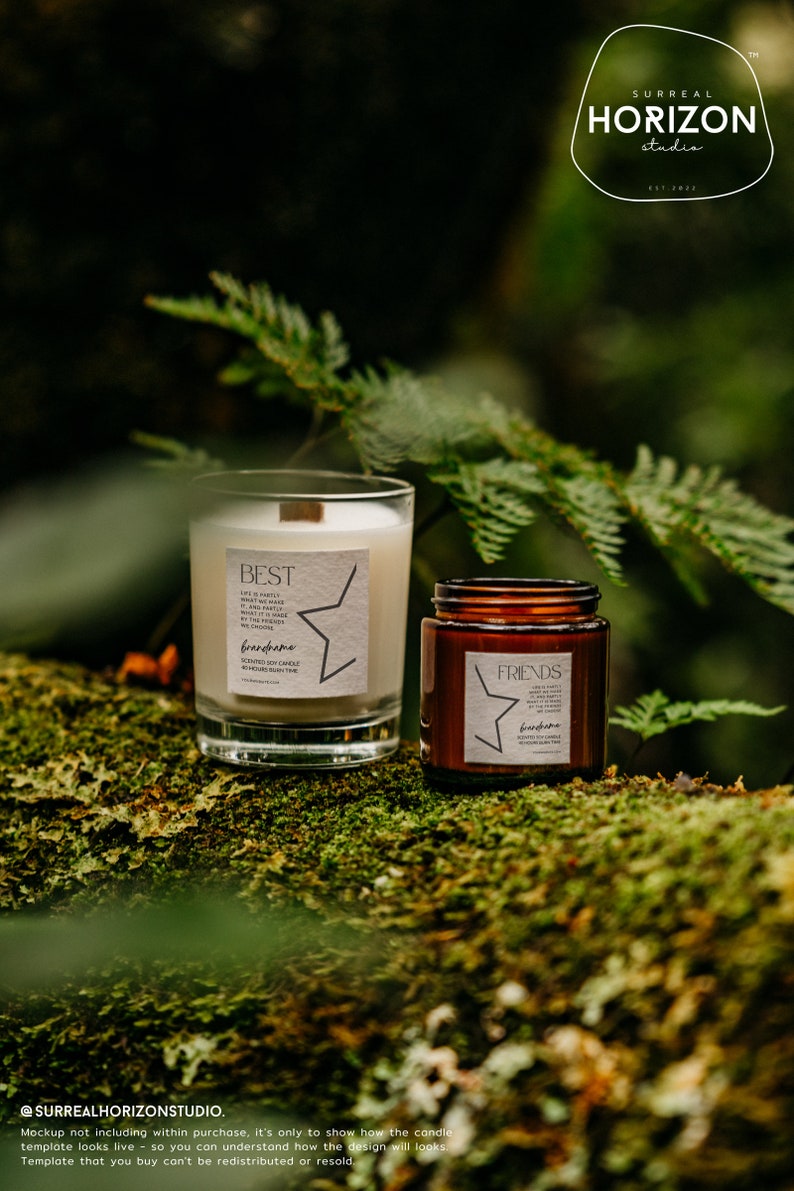 Best Friends Candle Labels Template DIY Half Star Candle - Etsy