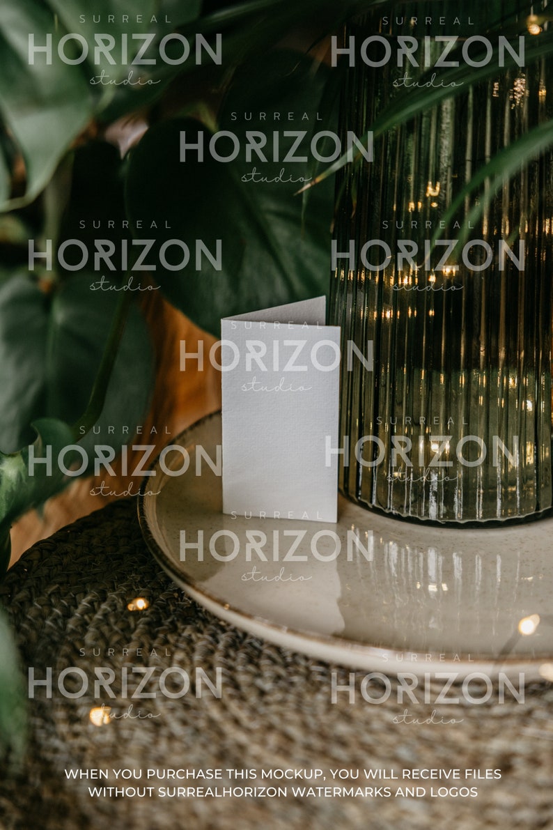 Greenery Vertical Wedding Table Card Mockup, Boho Vertical Place Card ...