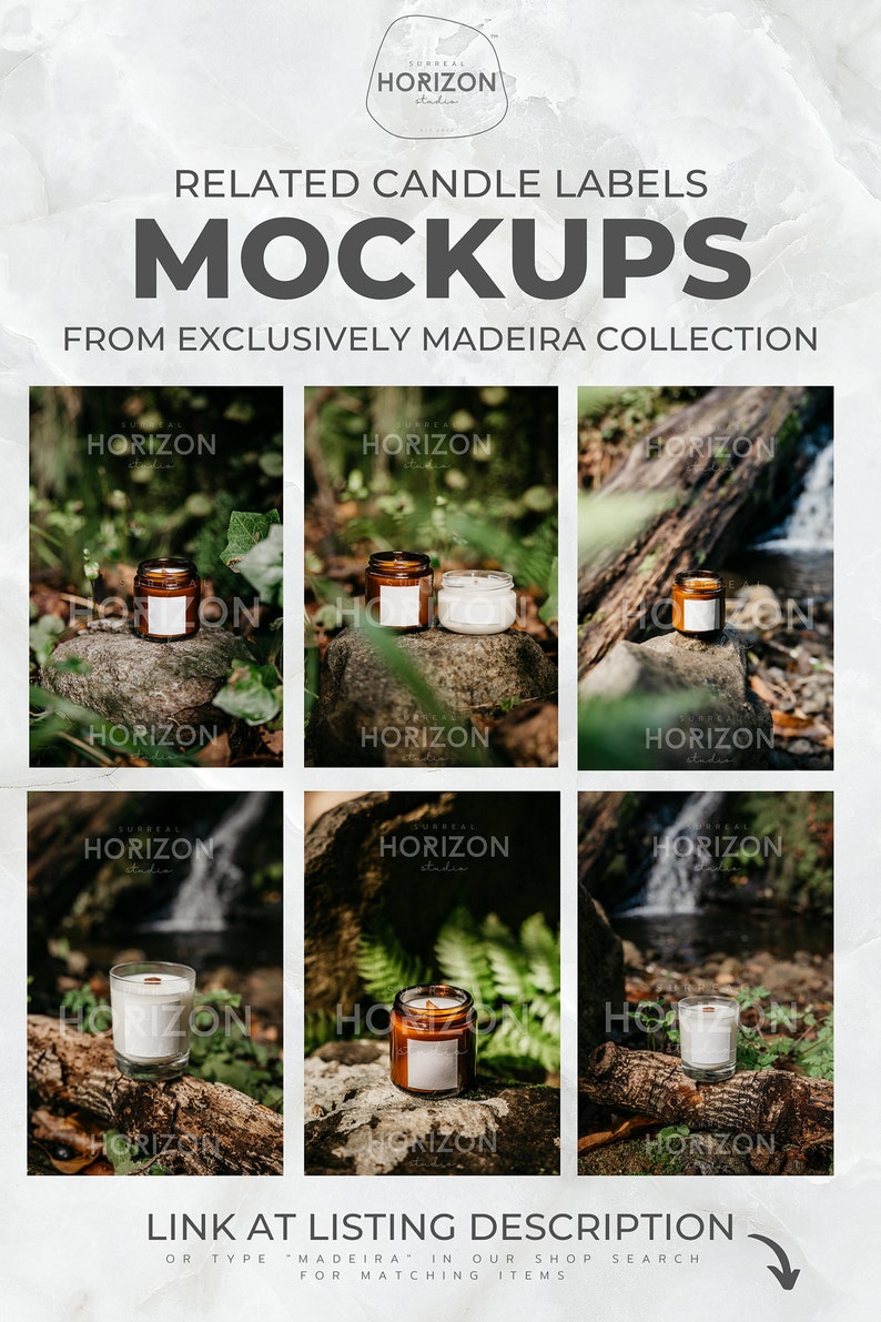Modern 2x3 Vertical Candle Label Mockup, 9 OZ Boho Candle Label Mockup ...