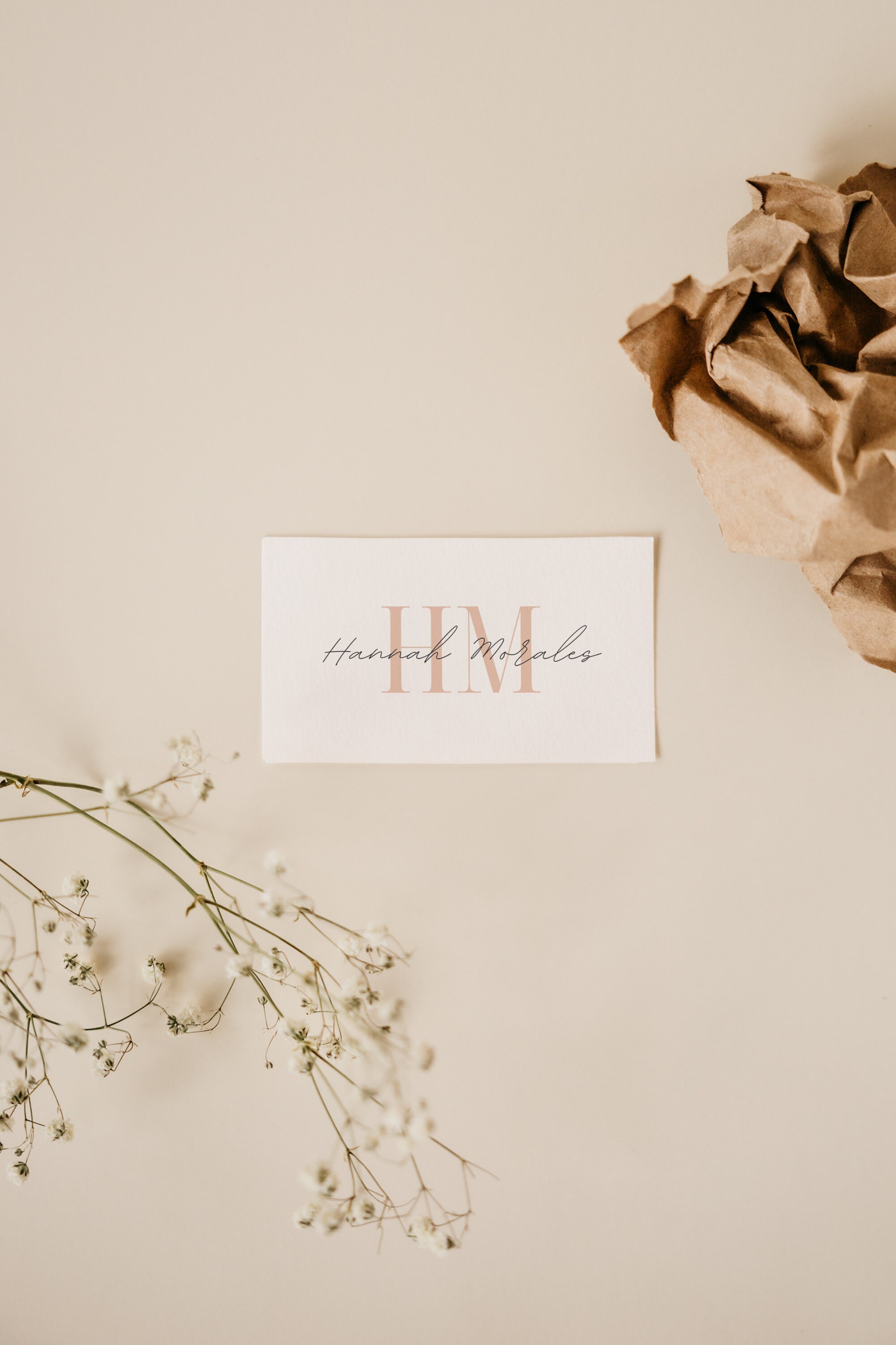 Minimalistic Name Card Mockup PSD JPEG Files, Single Top View Escort ...