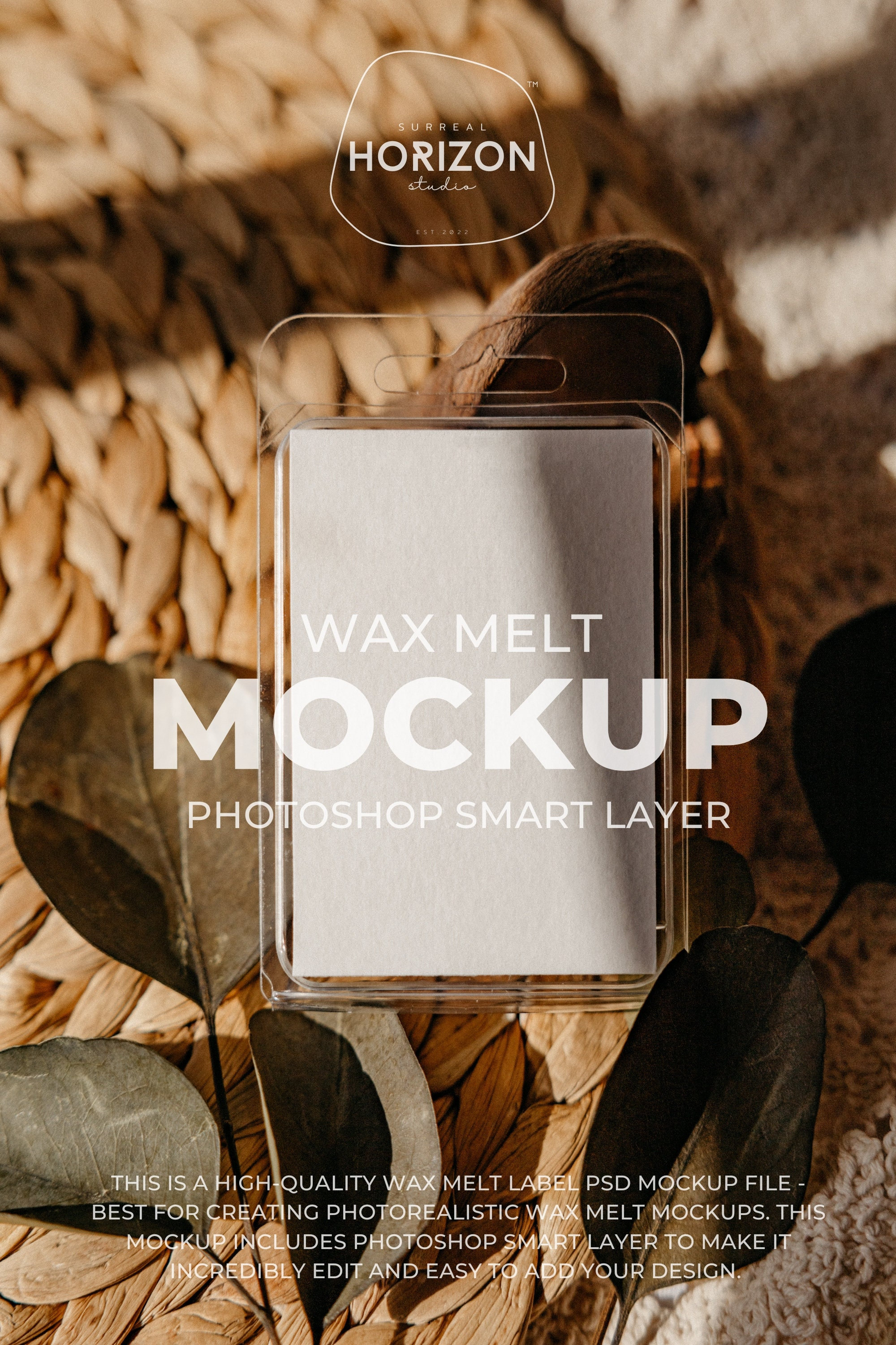 Photorealistic Candle Wax Melt Mockup, 2x3 Label Size Product Label ...