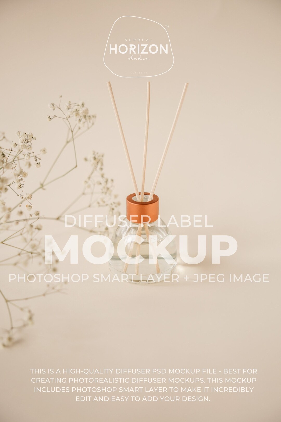 Minimal Diffuser Mockup 1:1 Ratio Oil Diffuser Label Mock Up - Etsy