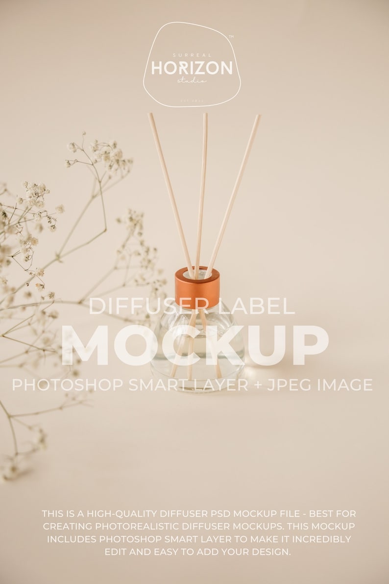 Minimal Diffuser Mockup 1:1 Ratio Oil Diffuser Label Mock Up - Etsy