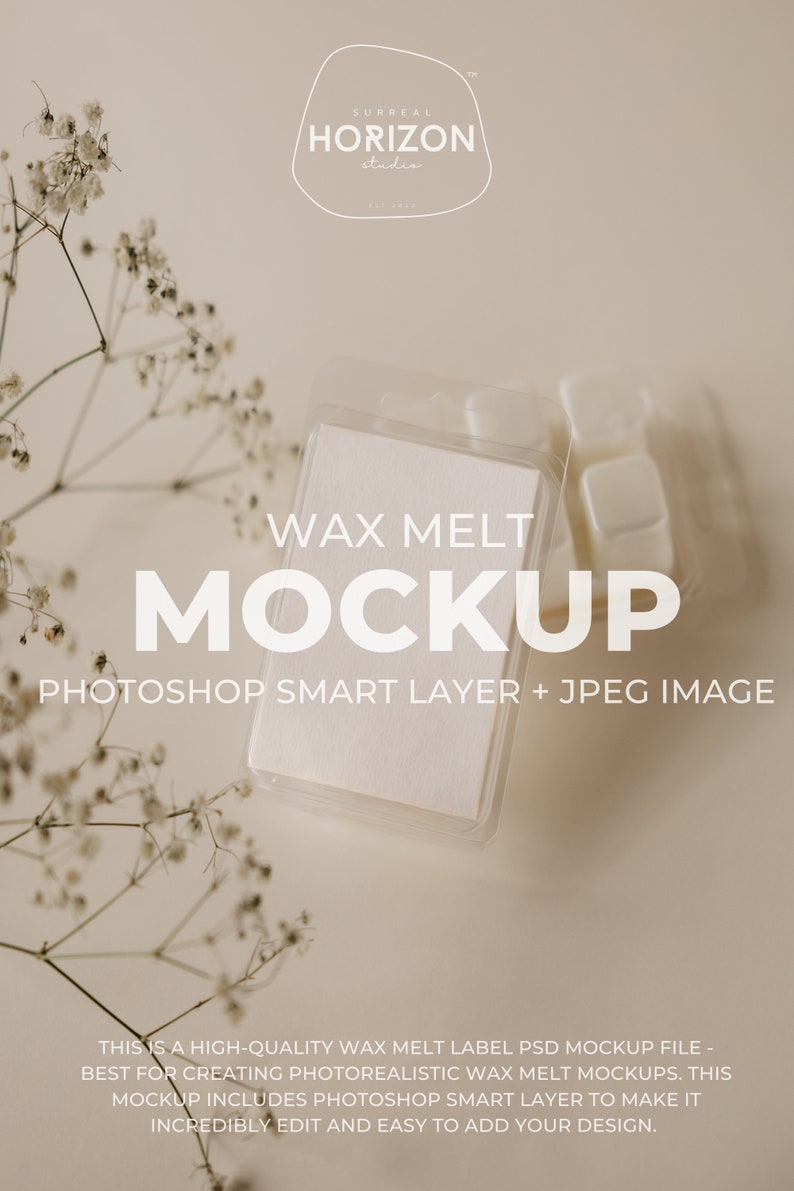 Simple Wax Clamshell Label Mockup 2x3 in Minimalistic Wax - Etsy