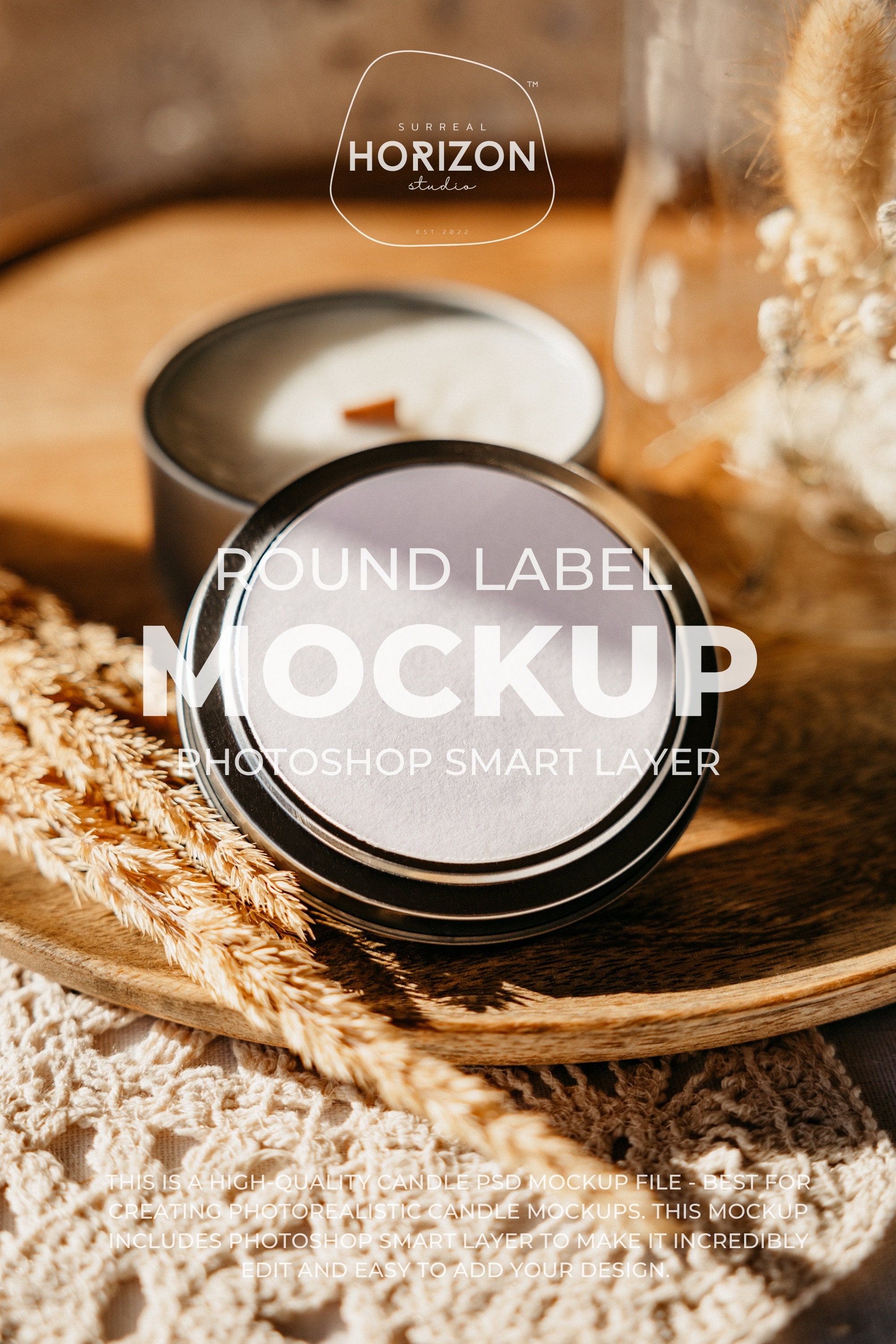 Circle Product Label Mockup for Canva & Photoshop, PSD JPEG Digital ...