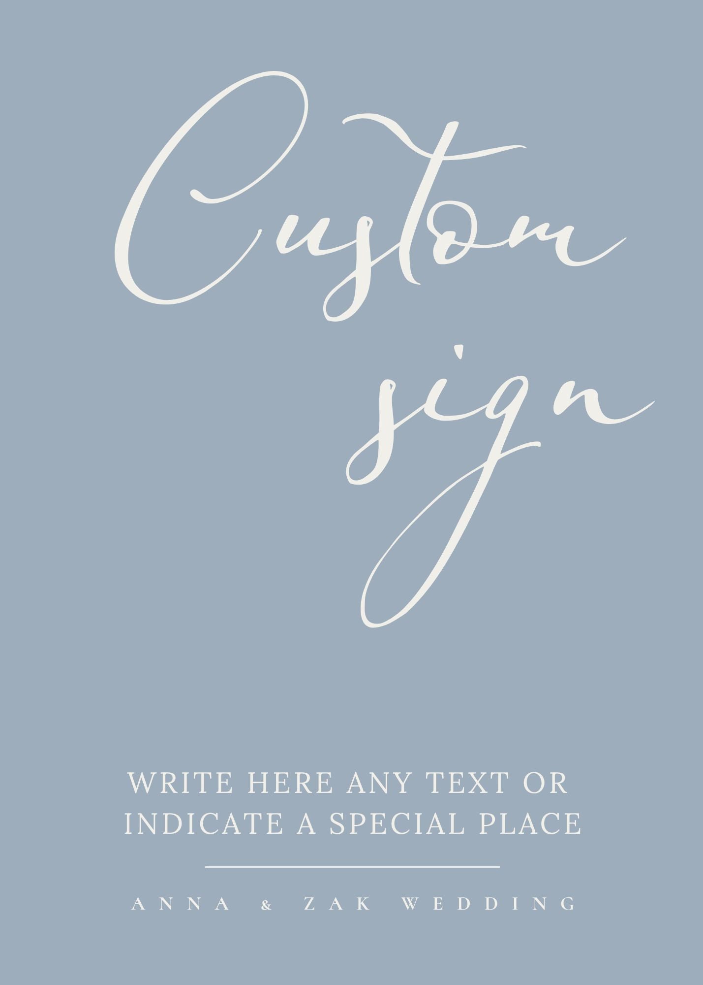 Editable Wedding Powder Blue Sign Card Template, Dusty Blue Wedding ...