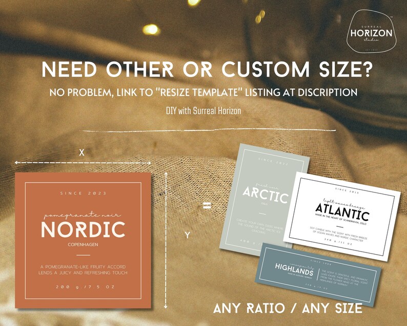 24in1 Modern Aesthetic Candle Label Template, Editable Candle Labels ...