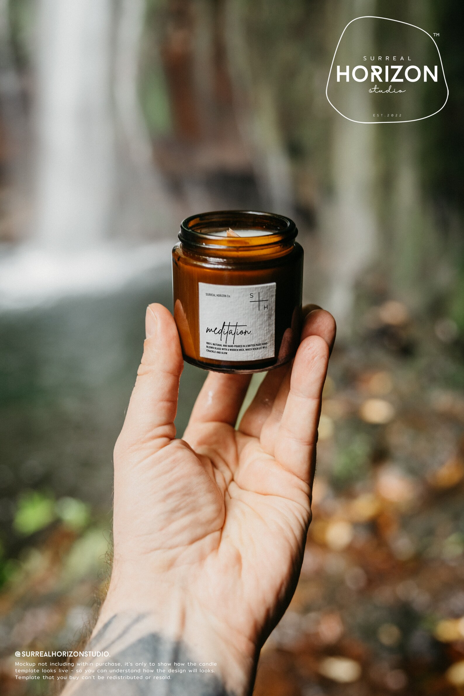 Script Font Candle Label Branding, Square Sticker for Bottles ...