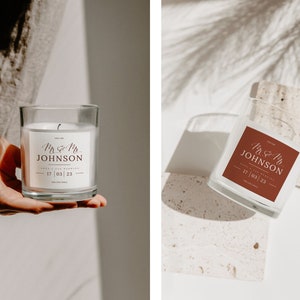 Anna Rust Candle Label Template, Minimal Printable 3 X 3 Terracotta Candle Jar Label, Modern ...