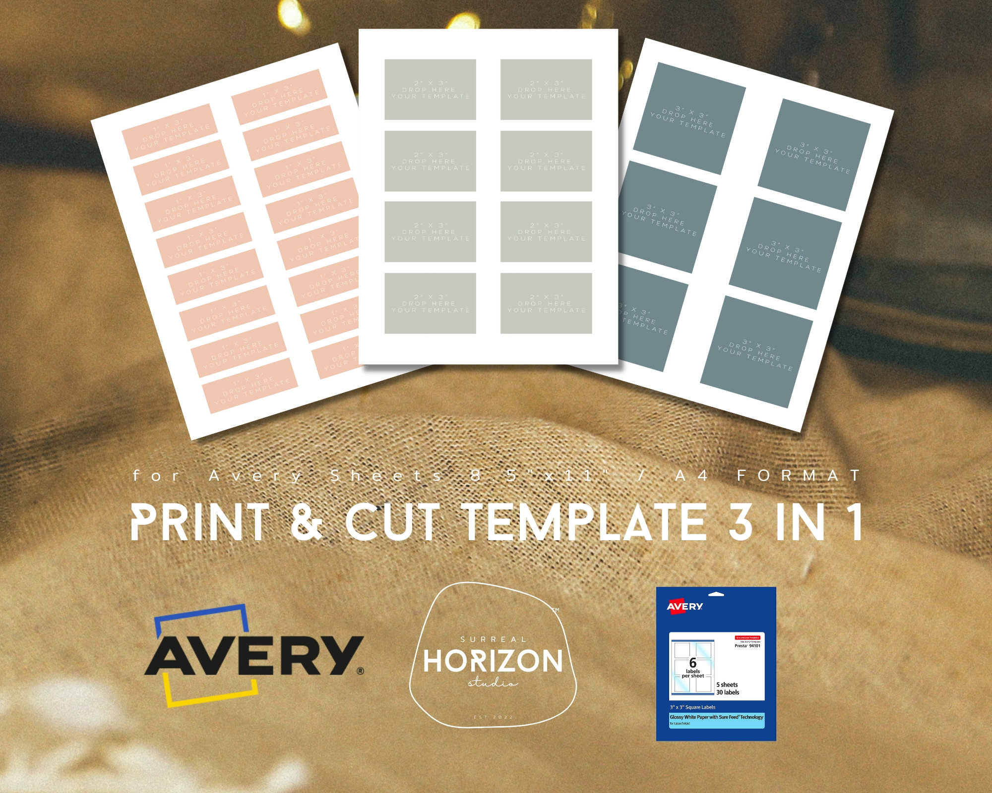Print & Cut Template for Surrealhorizon's Designs up to 16 Stickers on ...