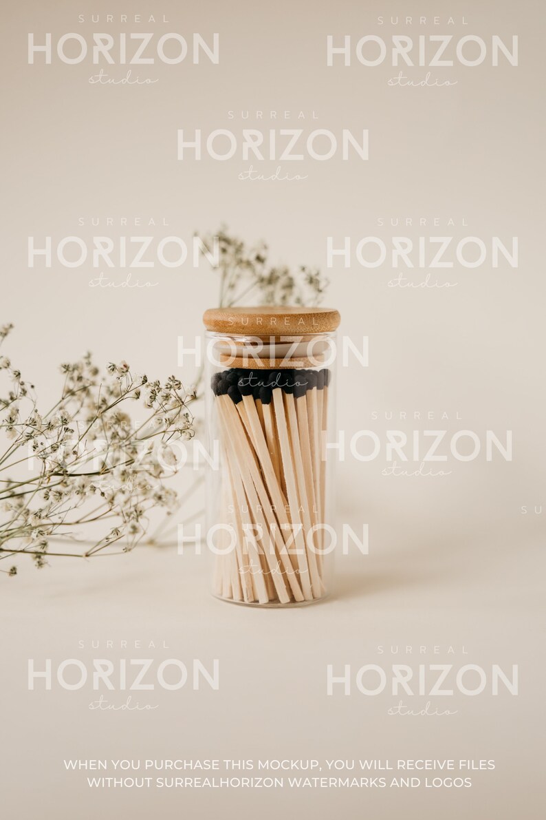 Minimal Matchbox Sticker Mockup, Long Matches Label 2x3 in MOCKUP ...